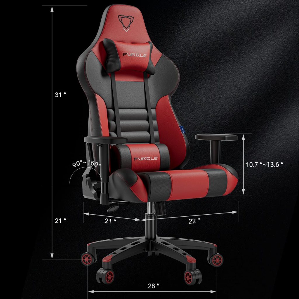 Furgle Gaming Chair, , PU Leather Ergonomic Video Game Chairs with ...