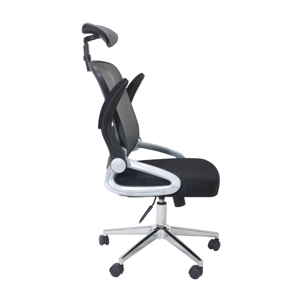 Mesh High Back Ergonomic Chair with Arms and Headrest (Grey and Black ...