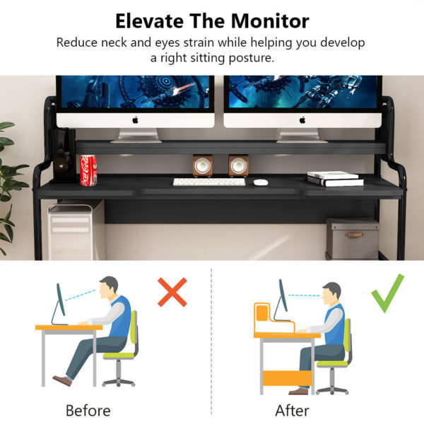 Gaming Desk, 55-Inch Computer Desk with Monitor Shelf – MecaWorks – EGYPT
