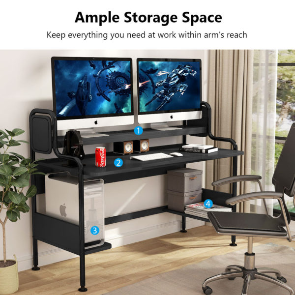 Gaming Desk, 55-Inch Computer Desk with Monitor Shelf – MecaWorks – EGYPT