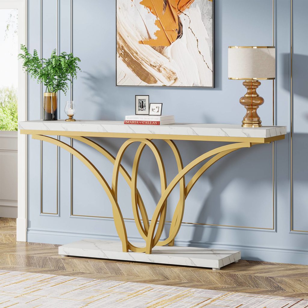 Console Table, 180 CM Faux Marble Sofa Entryway Table – MecaWorks – EGYPT