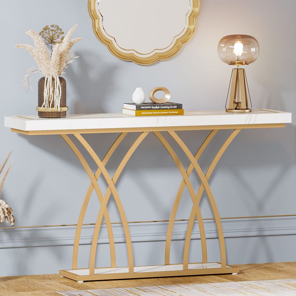 Console Table, 140 CM Modern Faux Marble Entryway Table – MecaWorks – EGYPT
