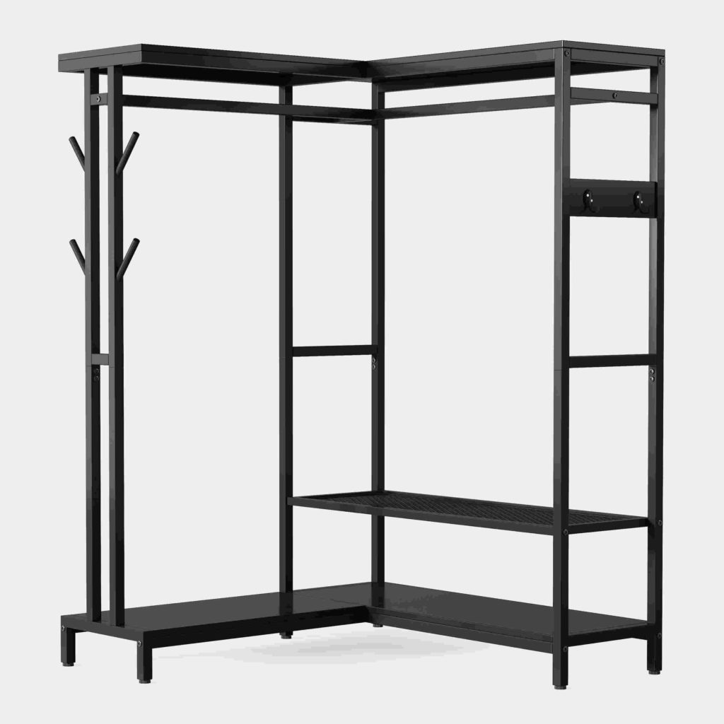 Freestanding Closet Organizer, Corner L Shape Clothes Rack – MecaWorks ...