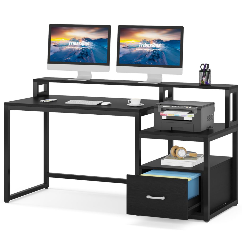 Computer Desk, 60″ Desk with File Drawer and Shelves – MecaWorks – EGYPT