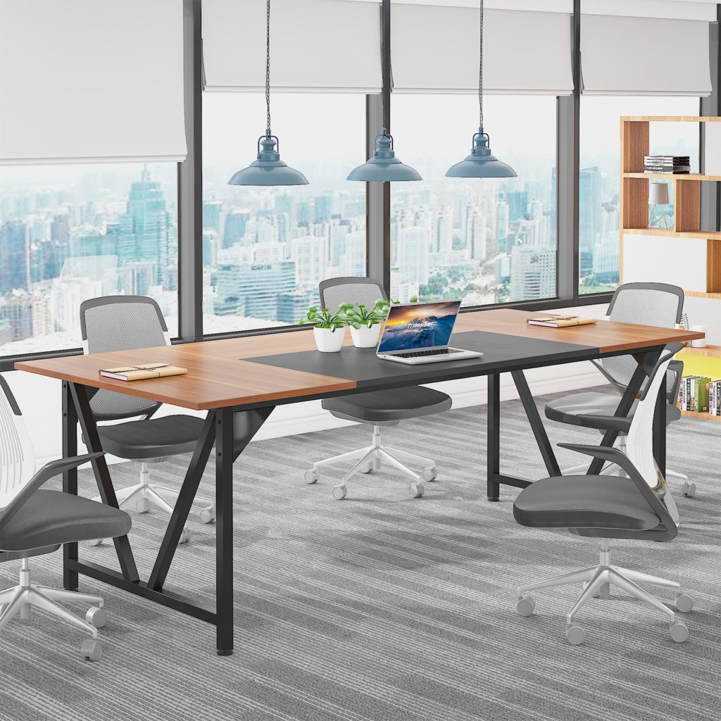 Conference Table, Rectangular 183 CM Meeting Table Desk with Splicing ...
