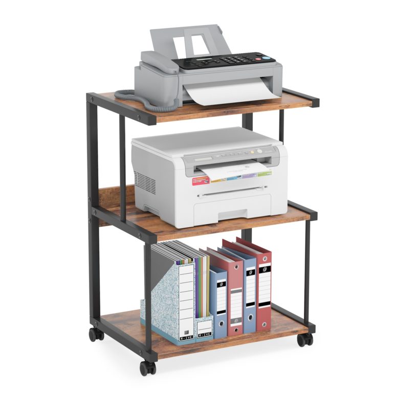 Printer Stand, Rolling Printer Table with 3 Storage Shelves – MecaWorks ...