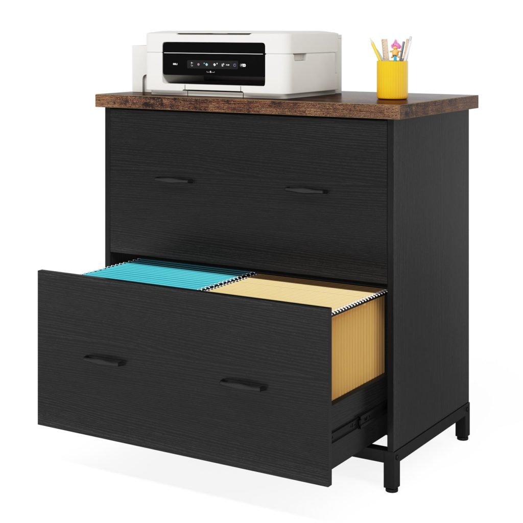 File Cabinet, 2-Drawer Lateral Filing Cabinet Printer Stand – MecaWorks ...