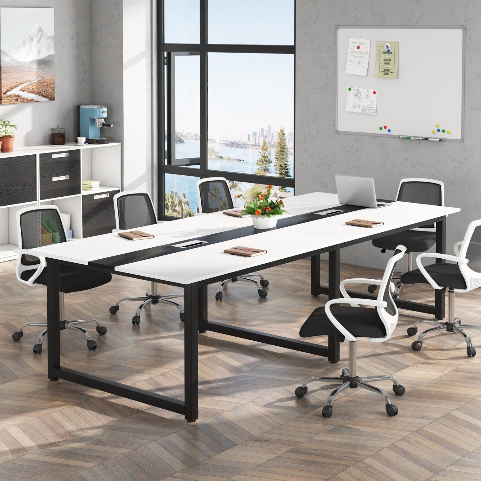 Conference Table, 8FT Rectangle Meeting Table Seminar Table – MecaWorks ...