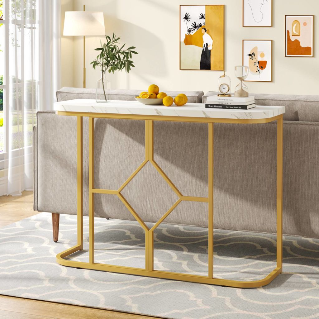 Console Table, 108 CM Modern Faux Marble Entryway Table – MecaWorks – EGYPT