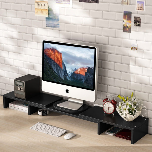 Monitor Stand, 3 Shelf Monitor Riser with Adjustable Length and Angle ...