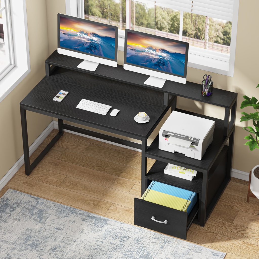 Computer Desk, 60″ Desk with File Drawer and Shelves – MecaWorks – EGYPT