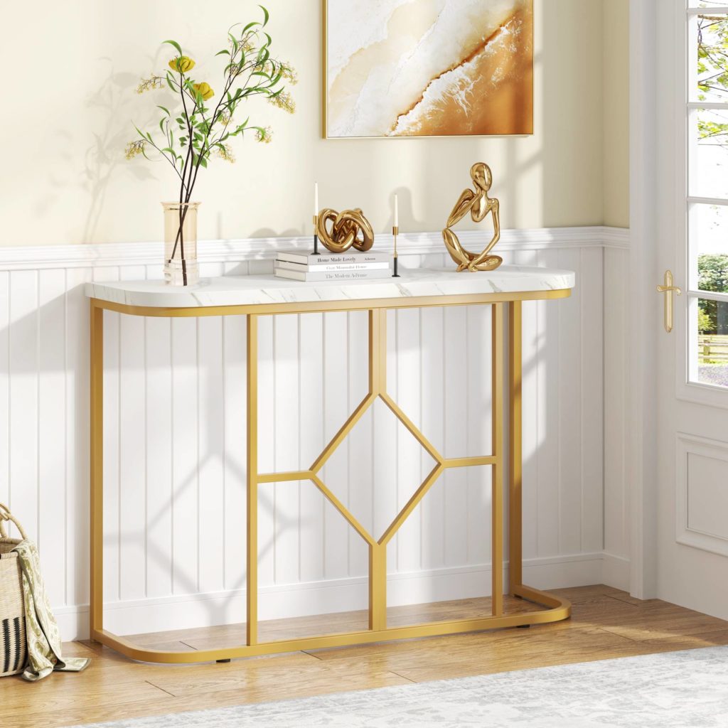 Console Table, 108 CM Modern Faux Marble Entryway Table – MecaWorks – EGYPT