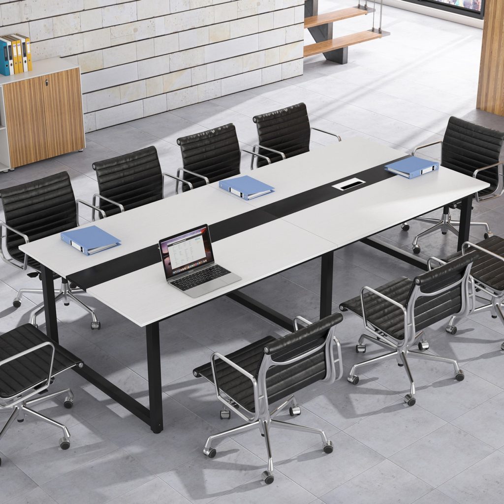 Conference Table, 244 CM Rectangle Meeting Table Seminar Table ...