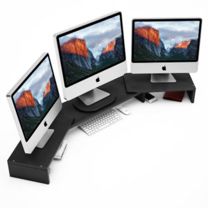 Monitor Stand, 3 Shelf Monitor Riser with Adjustable Length and Angle ...