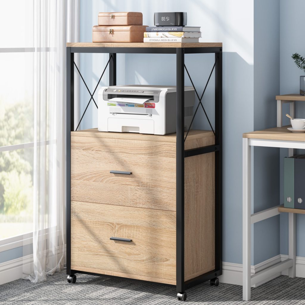 File Cabinet, 2 Drawer Rolling Vertical Filing Cabinet for Legal Size ...