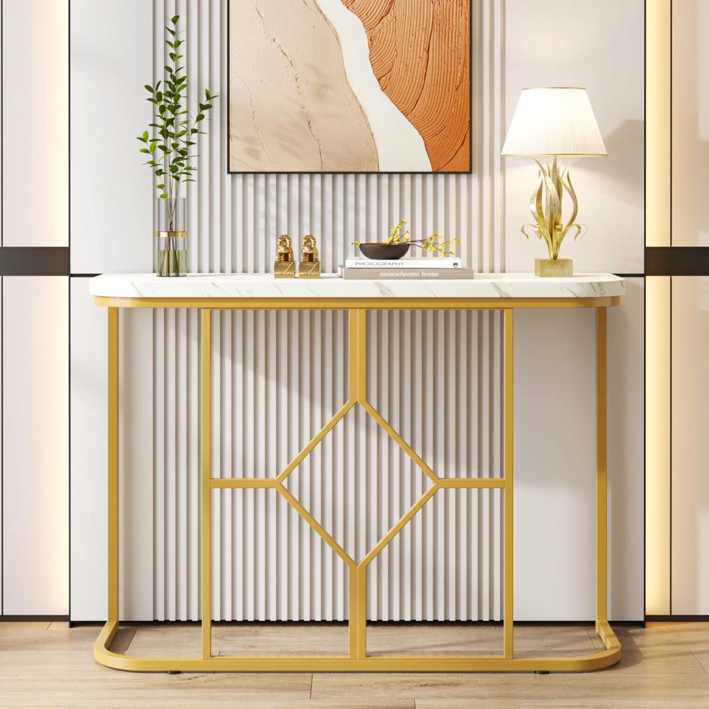 Console Table, 108 CM Modern Faux Marble Entryway Table – MecaWorks – EGYPT