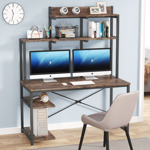 Computer Desk, Home Office Desk with Shelves and Hutch – MecaWorks – EGYPT