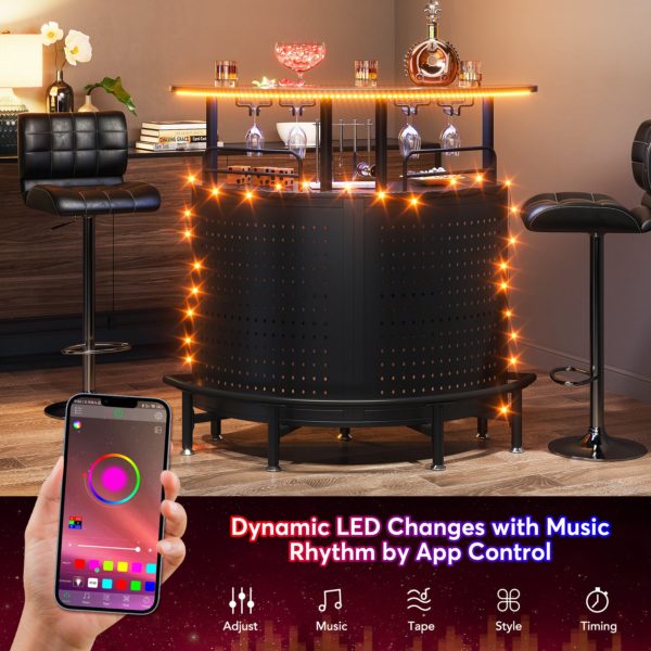 Smart Bar Unit with Led Lights, 3-Tier Liquor Bar Table – MecaWorks – EGYPT