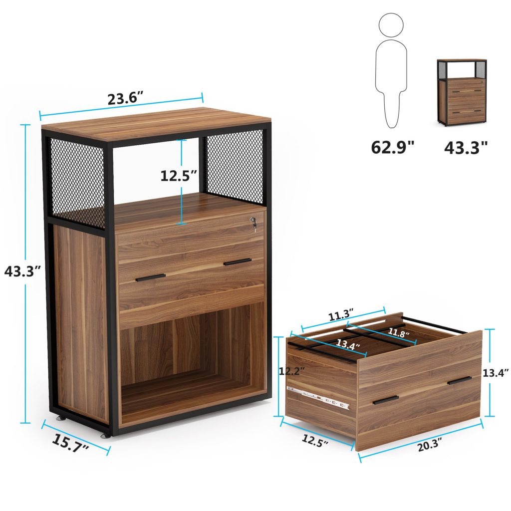 File Cabinet, Letter/Legal / A4 Size Filing Cabinet with 2 Drawers ...