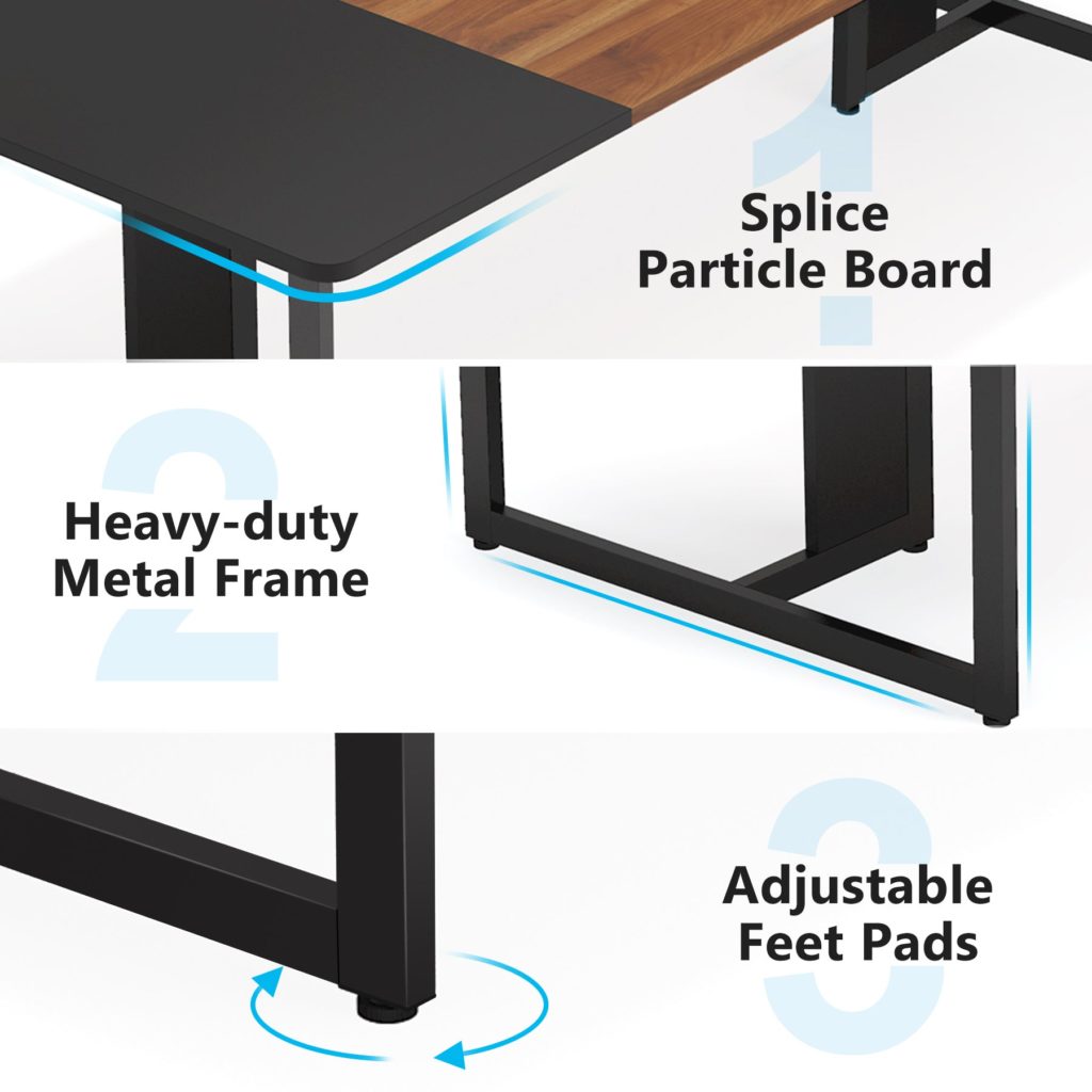 244 CM Rectangle Conference Table, 10 People Meeting Table with ...