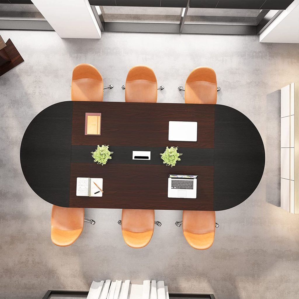 Conference Table, 8FT Oval Meeting Table with Splice Board – MecaWorks ...