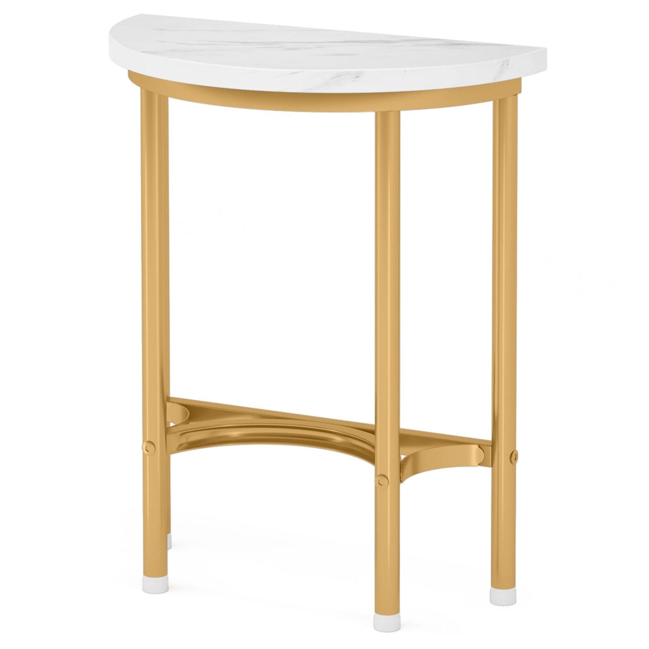 End Table, 20” Half Round Faux Marble Side Table – MecaWorks – EGYPT